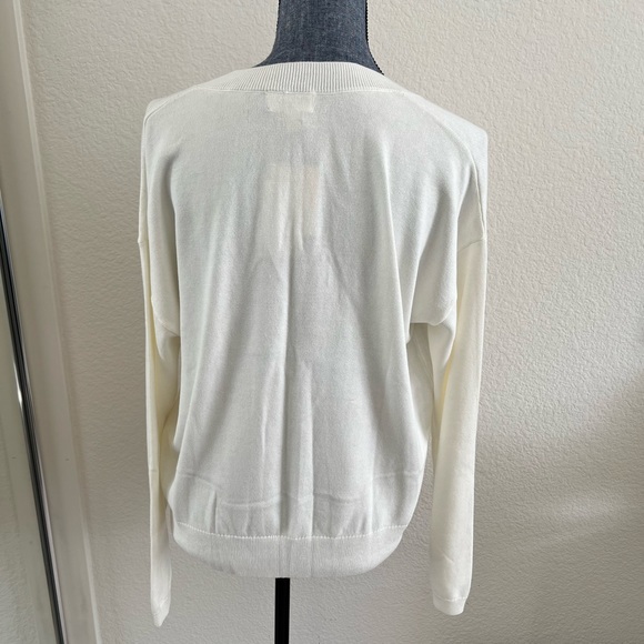 Open Edit | Sweaters | Nwt Open Edit Deep V Neck Ivory Sweater | Poshmark